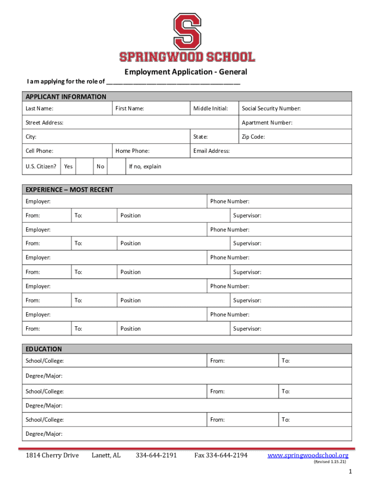 Fillable Online City Employment Application Fax Email Print - pdfFiller