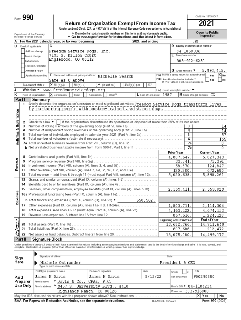 Fillable Online FSD 2021 Form 990 public display final Fax Email Print ...