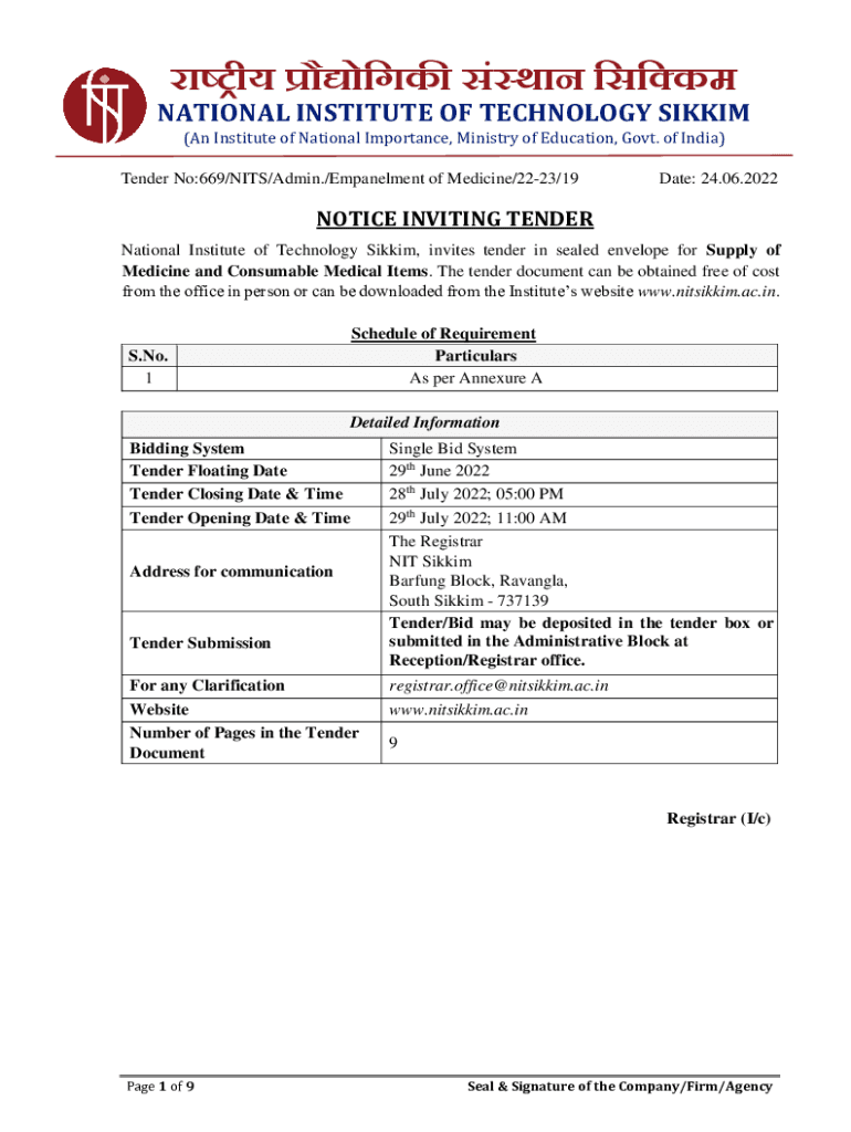 Fillable Online nitsikkim ac Find Latest National Institute Of ...