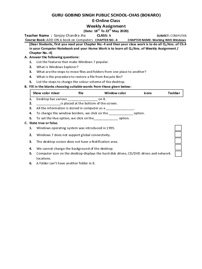 Fillable Online GURU GOBIND SINGH PUBLIC SCHOOL-CHAS (BOKARO ... Fax Email Print - pdfFiller