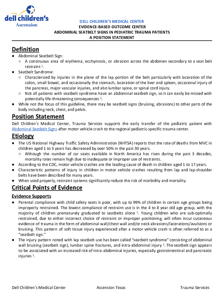 Fillable Online Definition Position Statement Etiology Critical Points ...