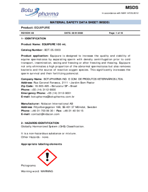 Fillable Online MATERIAL SAFETY DATA SHEET (MSDS) Product: EQUIPURE Fax Email Print - pdfFiller