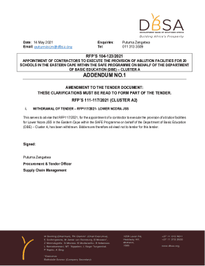 Fillable Online ADDENDUM NO.1 - DBSA Fax Email Print - pdfFiller