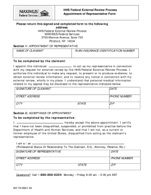 Fillable Online Appointment of Representative Form.pdf Fax Email Print ...