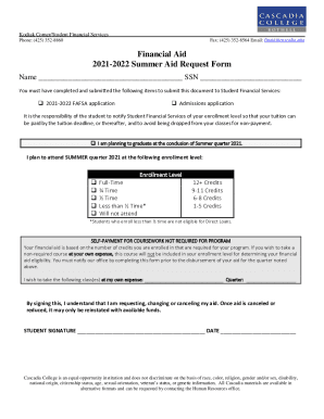 Fillable Online Financial Aid Forms - UCO Fax Email Print - pdfFiller
