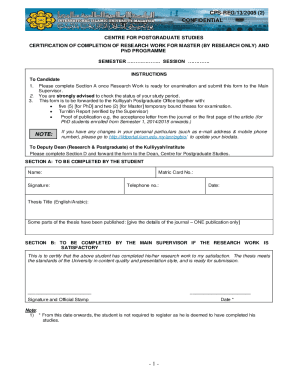 Fillable Online CERTIFICATION OF COMPLETION FOR MASTERS (BY COURSEWORK ...