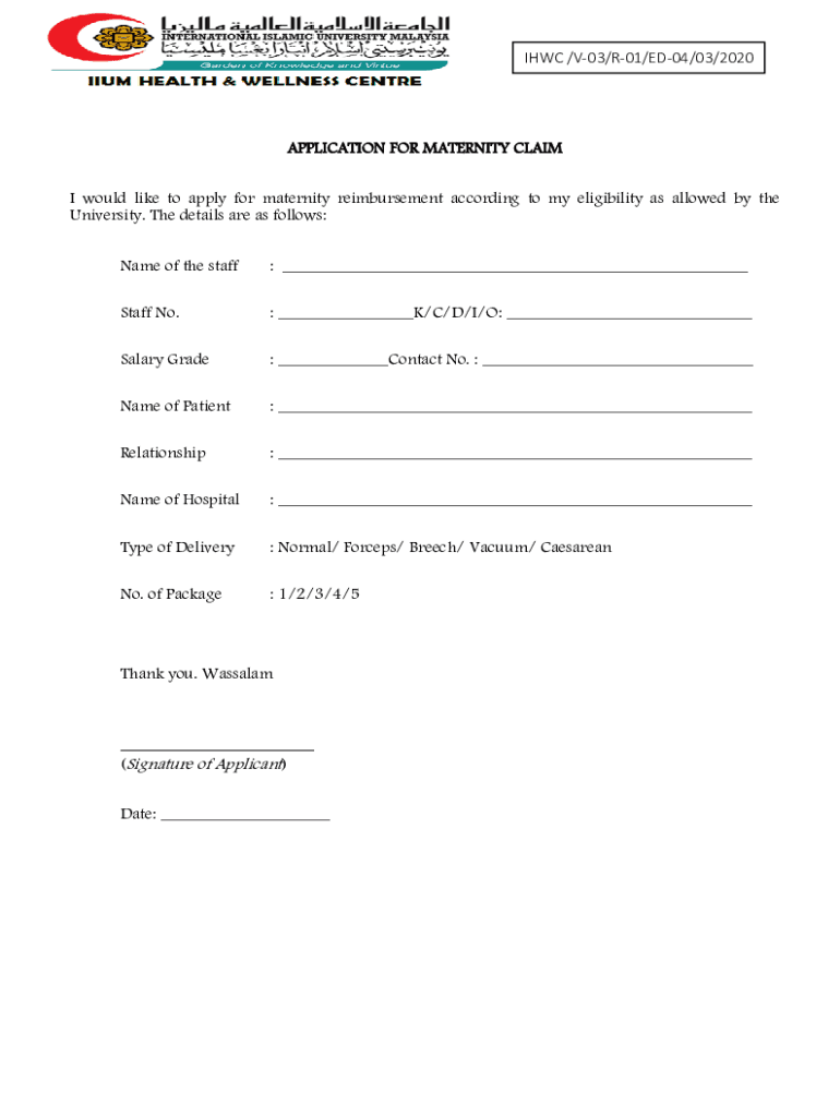 Fillable Online Who Can Claim Maternity Benefit (Allowance and Grant ...