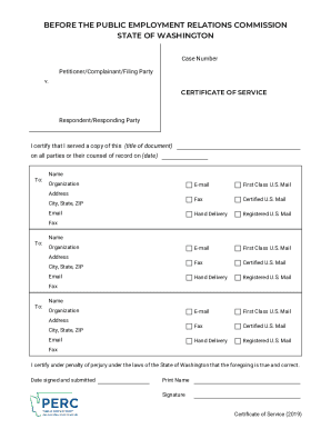 Fillable Online perc wa Certificate-of-Service Fax Email Print - pdfFiller