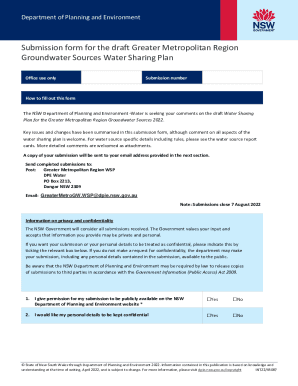 Fillable Online Submission form for the draft replacement of the Greater ... Fax Email Print ...