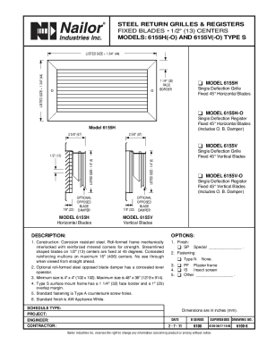 Fillable Online Submittal, Models 6155H(-O) and 6155V(-O) Type S, Steel ...