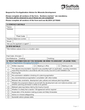 Fillable Online pre-application-advice-request-form-for-mineral ...