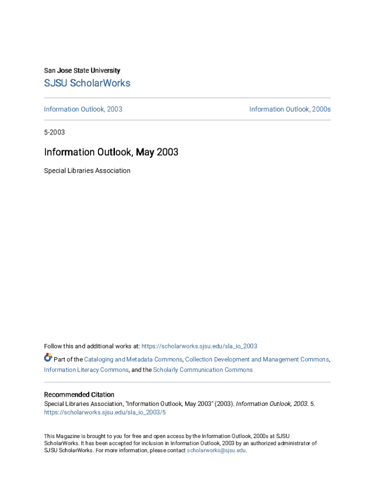 Fillable Online scholarworks sjsu Information OutlookSan Jose State University Research Fax ...