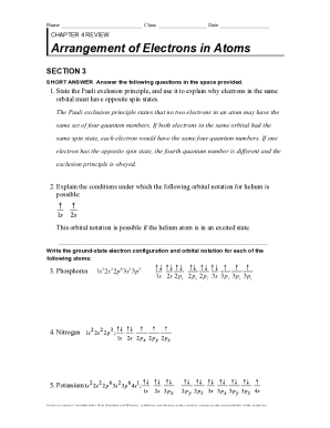 Fillable Online Arrangement of Electrons in Atoms - CP Chemistry ...