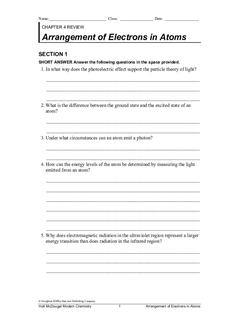 Fillable Online Chapter 4 Section 3 Modern Atomic Theory Worksheet fillable-online-chapter-4-section-3-modern-atomic-theory-worksheet