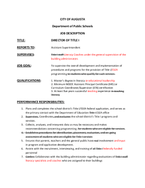 Fillable Online Federal Programs / Title I - Richmond County School ...