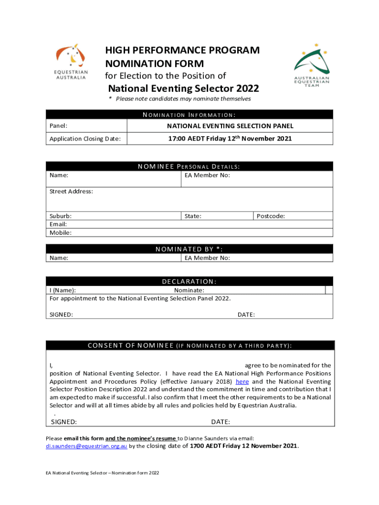 Fillable Online General Regulations - Equestrian Australia Fax Email ...