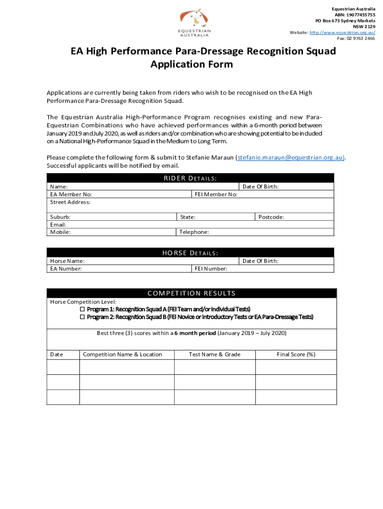 Fillable Online Recognition Squad EOI Form.docx Fax Email Print - pdfFiller