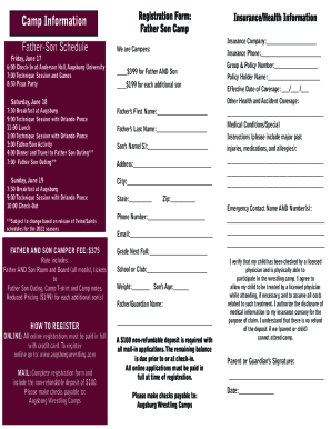 Fillable Online CAMP INSURANCE INFORMATION FORM Fax Email Print - pdfFiller