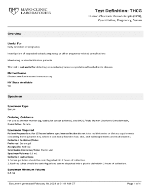 Fillable Online Ectopic Pregnancy hCG Levels: What You Need to Know Fax ...