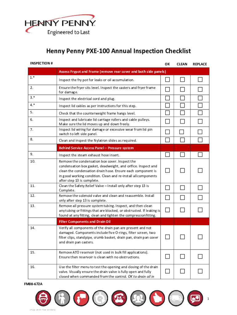 Fillable Online Table 9-1 Annual (12 Month) Inspection Checklist ...
