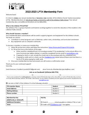 Fillable Online 2022-2023 LPTA Membership Form - Littleton Public Schools Fax Email Print ...