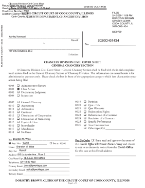 Fillable Online instructions for attorneys completing civil cover sheet ...