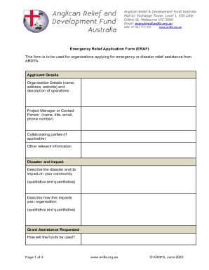Fillable Online ARDFA Emergency Relief Application Form (ERAF).docx Fax ...