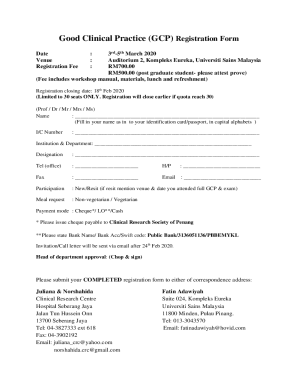 Fillable Online Good Clinical Practice (GCP) Registration Form Fax Email Print - pdfFiller