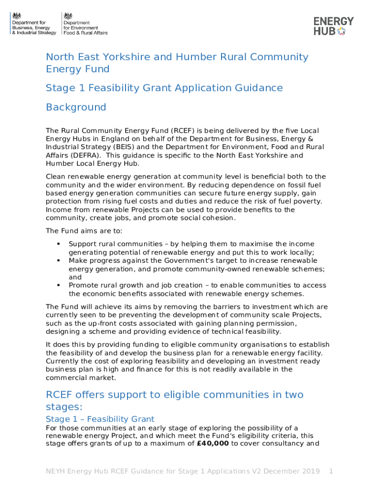 Rural Community Energy Fund guidance: applying for a Stage ...