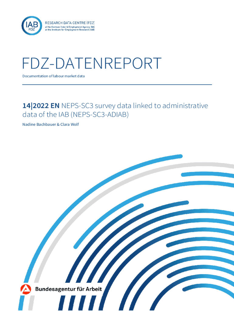 Fillable Online doku iab NEPS-SC3 survey data linked to administrative ...