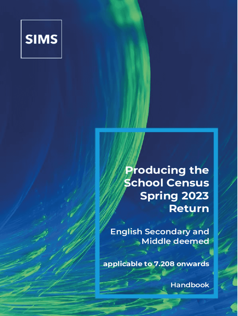 Fillable Online SIMS Spring Census 2023 guidanceSchool Business ...