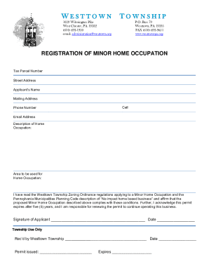 Fillable Online Home-Occupation-registration-application. ... Fax Email ...