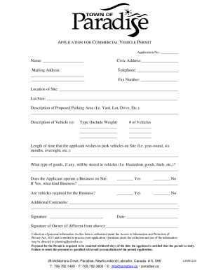 Fillable Online Application for Commercial Vehicle Permit New Logo Fax ...