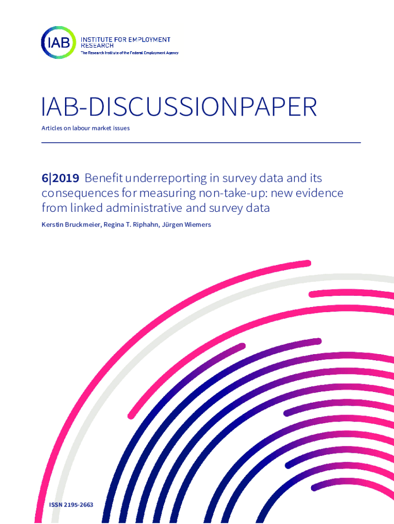 Fillable Online doku iab Benefit underreporting in survey data and its ...