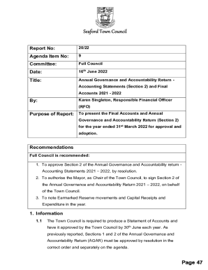Fillable Online Section 1: The Annual Governance Statement Fax Email Print - pdfFiller