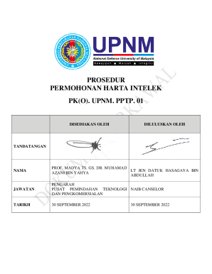 Fillable Online PROSEDUR PERMOHONAN HARTA INTELEK PK(O). UPNM ... Fax ...