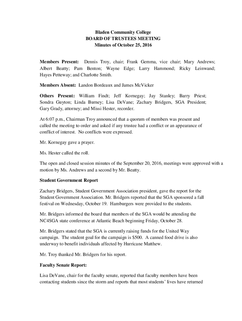 Fillable Online Albert Beatty; Pam Benton; Wayne Edge; Larry Hammond ...