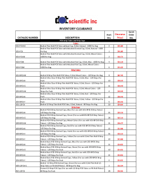 Fillable Online INVENTORY CLEARANCE Fax Email Print - pdfFiller