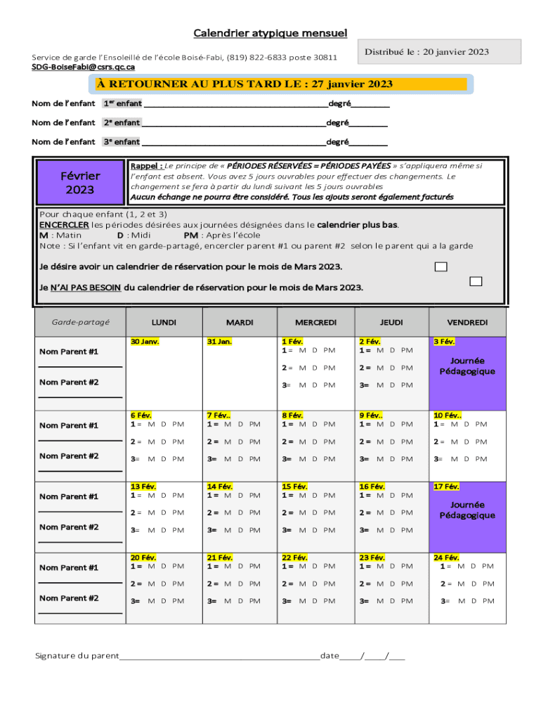 Remplissable En Ligne LE SERVICE DE GARDE Le paiement doit se - Le ...
