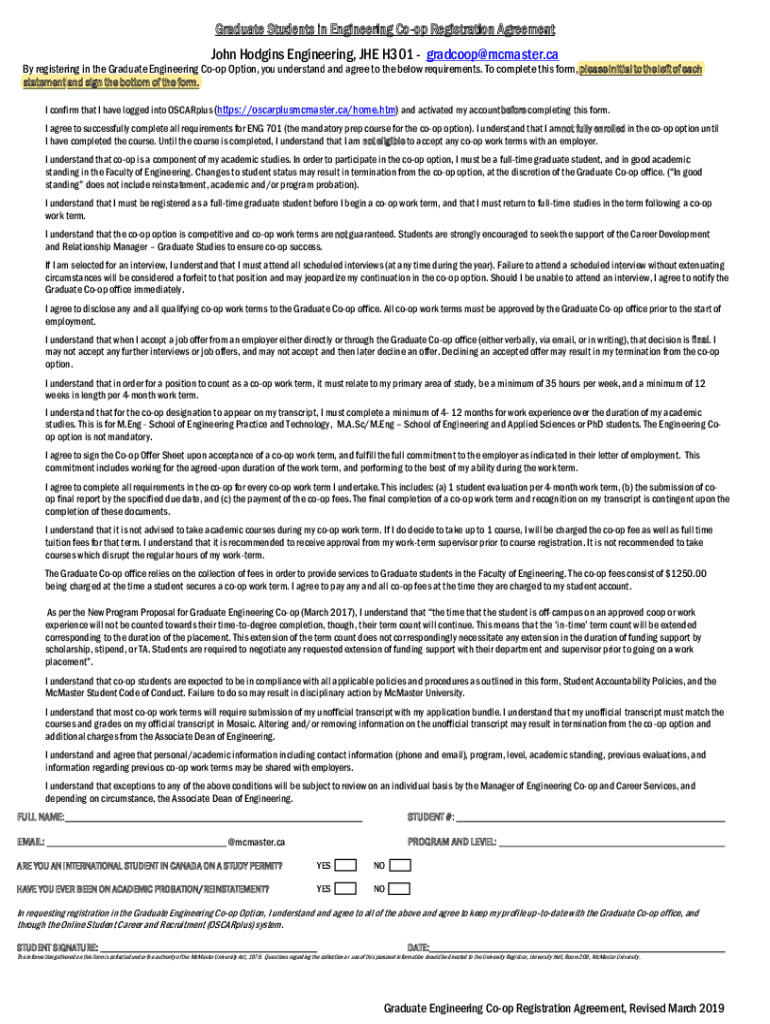 Fillable Online CO-OP/INTERNSHIP AUTHORIZATION PACKET Fax Email Print ...