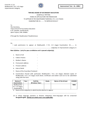 Fillable Online Form No. Ext.-23.pdf - Tripura Board of Secondary ...