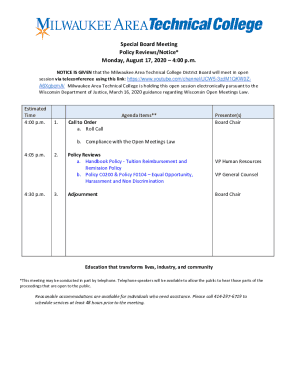 Fillable Online 4:00 p.m. - Milwaukee Area Technical College Fax Email ...