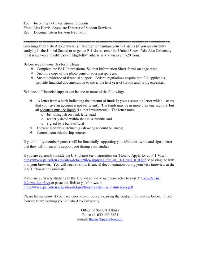 Fillable Online Initial I-20 Request - International Student Office Fax Email Print - pdfFiller