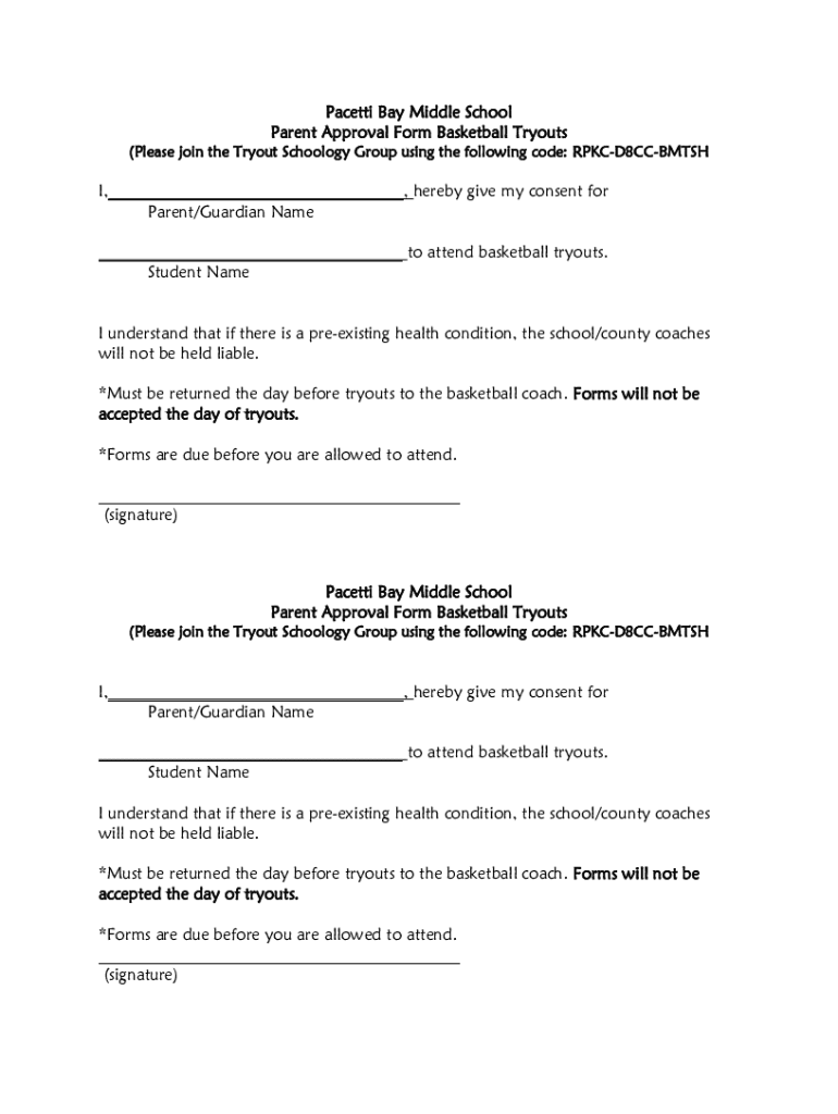 Fillable Online www-pbm stjohns k12 fl Pacetti Bay Middle School Parent ...