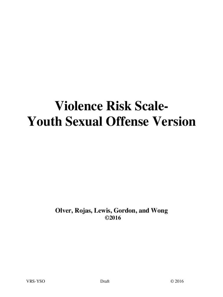 Fillable Online Using the Violence Risk Scale-Sexual Offense version in ...