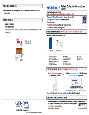 Fillable Online Dried Blood Spot Collection Kit - Options Lab Fax Email Print - pdfFiller