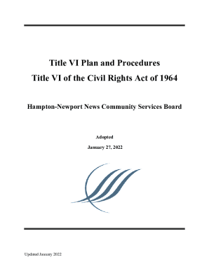 Fillable Online Title VI Plan and Procedures Title VI of ...