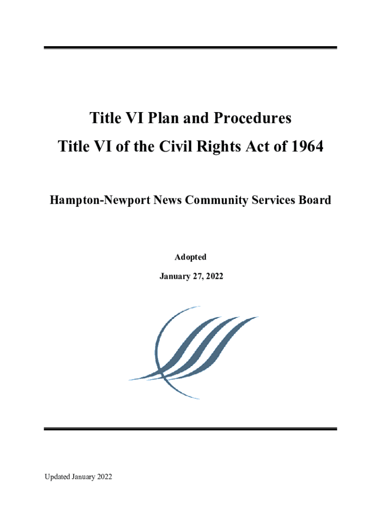 Fillable Online Title VI Plan and Procedures Title VI of ...