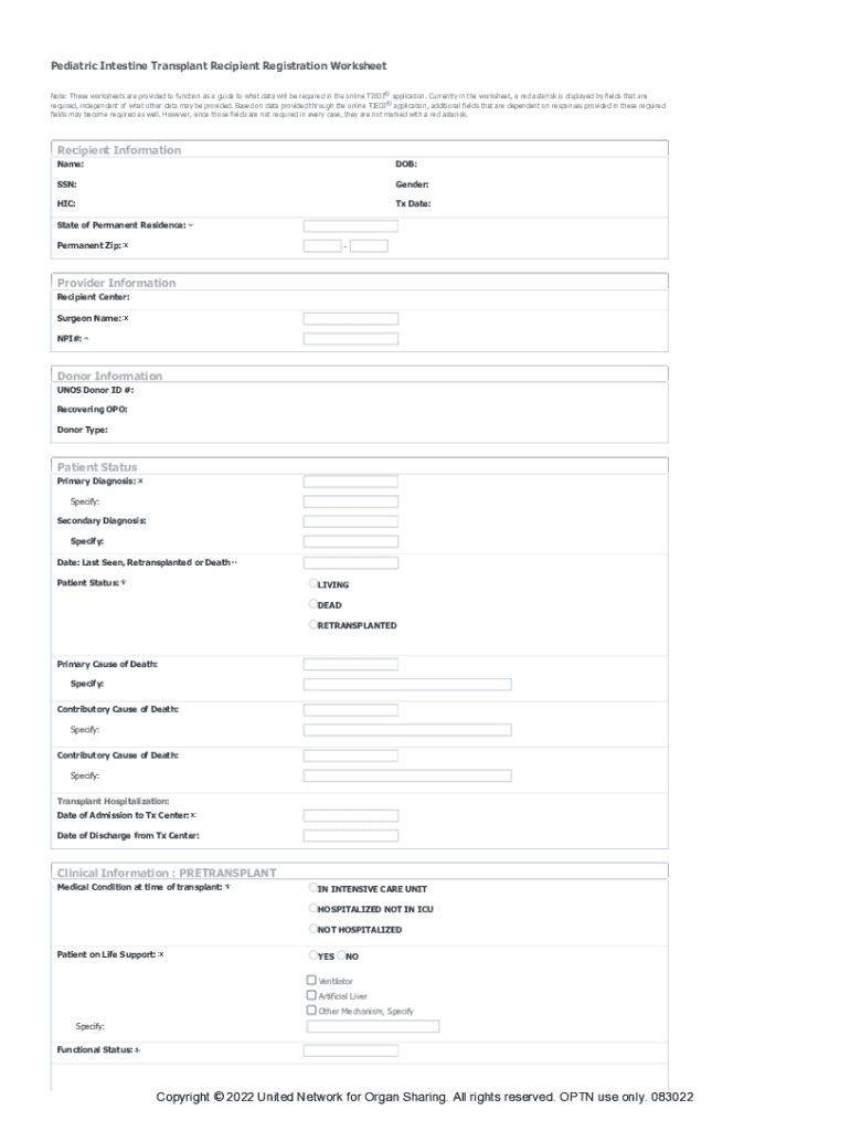Fillable Online TIEDI Data Collection Worksheets - HRSA Fax Email Print ...