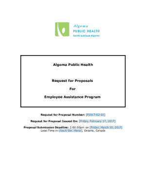 Fillable Online Algoma Public Health Request for Proposals For Employee ...